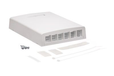6 Port NetKey Surface Mount Boxes - White | ShowMeCables.com