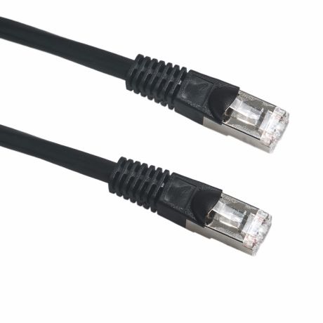 Shielded Cat6 Patch Cable - Black - 5 FT | ShowMeCables.com