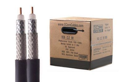 Dual RG6 - Dual Shield - CCS - Coax Cable - Black - 500 FT | ShowMeCables.com