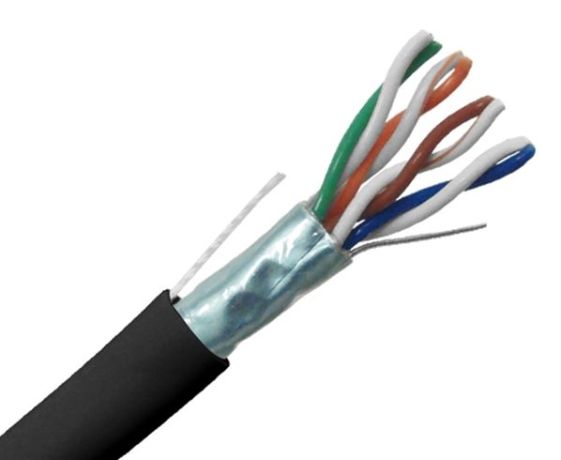 Cat5e Plenum Shielded Cable - Per Foot - Black | ShowMeCables.com