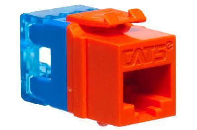 ICC Cat5e RJ45 Keystone Jack - HD Style - Orange | ShowMeCables.com
