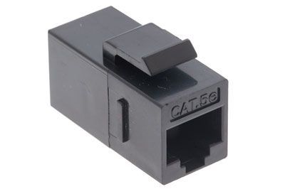Cat5e RJ45 Coupler Keystone - Black | ShowMeCables.com