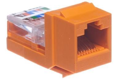 Panduit Netkey Cat5e RJ45 Universal Keystone - Orange | ShowMeCables.com