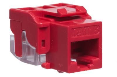 ICC Cat6 RJ45 Keystone Jack - EZ Style - Red | ShowMeCables.com