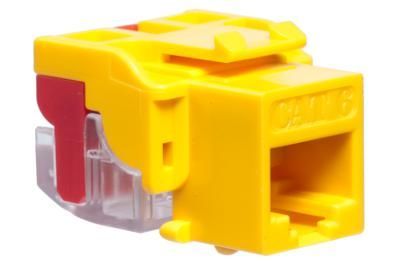 ICC Cat6 RJ45 Keystone Jack - EZ Style - Yellow | ShowMeCables.com