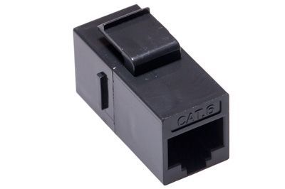 Cat6 RJ45 Keystone Inline Coupler - Black | ShowMeCables.com