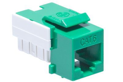 Cat6 RJ45 Keystone - Dual Row - Green | ShowMeCables.com