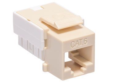 Cat6 RJ45 Keystone - Dual Row - Ivory | ShowMeCables.com