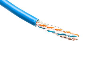 Cat6 Shielded Solid PVC Cable - Blue - Per FT | ShowMeCables.com