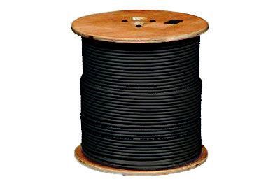 Cat6 Shielded Solid PVC Cable - Black - 1000 FT | ShowMeCables.com