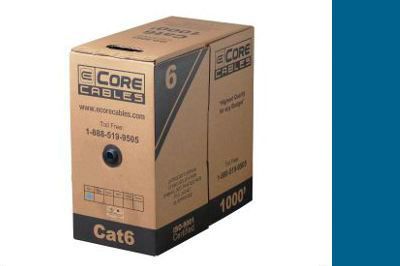 Cat6 UTP Solid Plenum Cable - Blue - 1000 FT | ShowMeCables.com