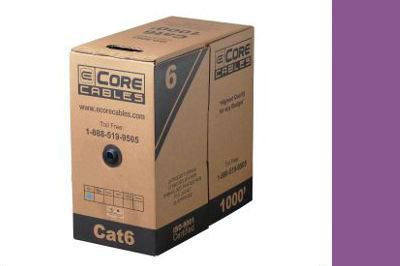 Cat6 UTP Solid Plenum Cable - Purple - 1000 FT | ShowMeCables.com
