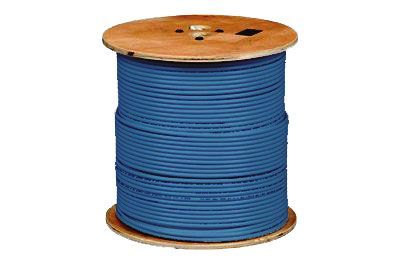 Cat6a Shielded Solid Plenum Cable - Blue - 1000 FT | ShowMeCables.com