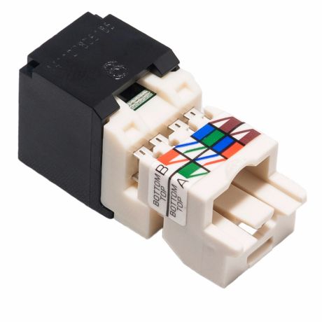 Panduit Cat6 Mini-Com TX6 RJ45 Keystone - Black | ShowMeCables.com