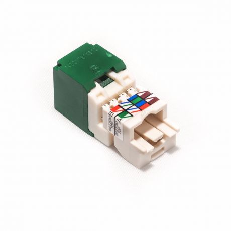 Panduit Cat6 Mini-Com TX6 RJ45 Keystone - Green | ShowMeCables.com