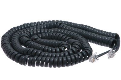 1.5 Inch Flat Leader Handset Cord - 25 FT - Dark Gray | ShowMeCables.com