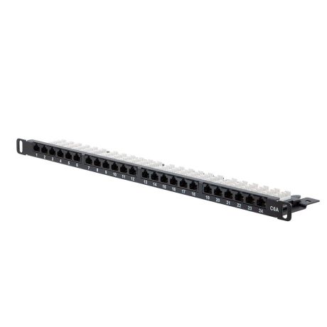 0.5U Cat6A 24 Port Unshielded Patch Panel | ShowMeCables.com