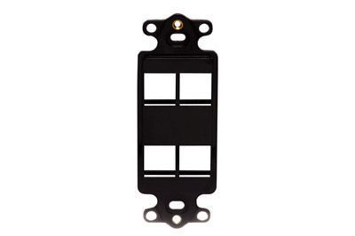 Decorex Insert- 4x Keystone Ports- Black | ShowMeCables.com