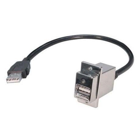 L-com USB Type A Coupler, Female Bulkhead/Latching Male, 72 in ...