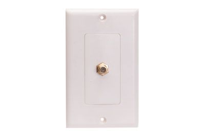 F-Type Decora Wall Plate - White | ShowMeCables.com