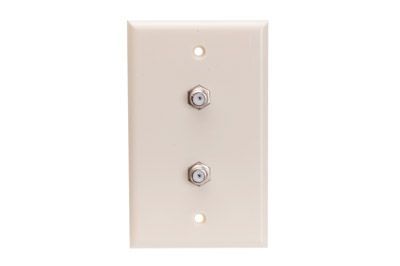 2 Port - F-Type - Single Gang- Almond Wall Plate | ShowMeCables.com