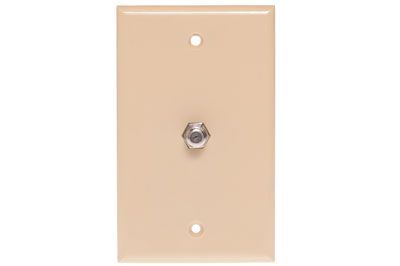 F-Type - Single Gang - Ivory Wall Plate | ShowMeCables.com