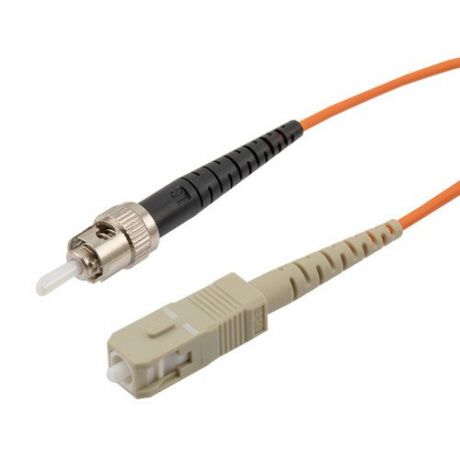 L-Com SC/ST 62.5/125 Multimode Simplex Fiber Patch Cable, LSZH, OM1, 5 ...