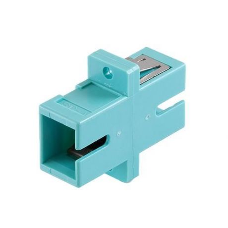 ShowMeCables SC Simplex Adapter w/ Flange,Aqua Housing, Zr Sleeve and ...
