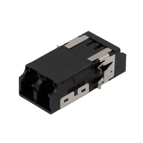 L-com LC/LC Duplex Adapter, White Internal Shutter, Side Spring, No ...