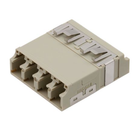 L-com LC/LC Quad Adapter, White Internal Shutter, Side Spring, No ...