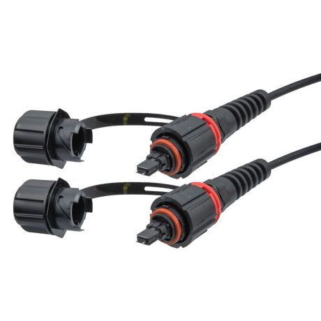 L-Com IP68 ODVA MPO/APC Male to IP68 ODVA MPO/APC Male, Type B, 5-Meter ...