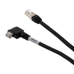 ShowMeCables Category 5e GigE High Flex Cable Assembly, RJ45 To Right Angle RJ45 With Lock ...