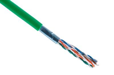 Cat5e Shielded Solid CM Cable - Green - Per FT | ShowMeCables.com