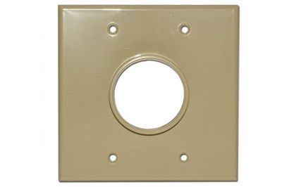 1 3/4 Inch Opening - Double Gang - Ivory Wall Plate | ShowMeCables.com