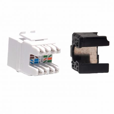 ICC Cat6a RJ45 Keystone Jack - HD Style - White | ShowMeCables.com