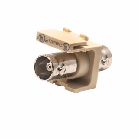 ICC BNC F/F Coupler Keystone - 75 Ohm - Ivory | ShowMeCables.com