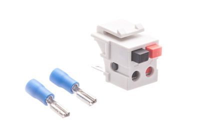 ICC Dual Speaker Spring Clip Keystone - White | ShowMeCables.com