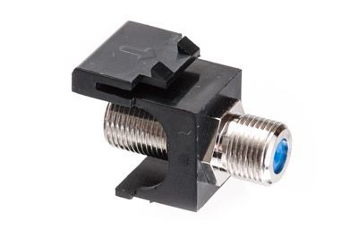 ICC F Type F/F Coupler Keystone - Black | ShowMeCables.com