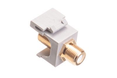 ICC Gold F Type F/F Coupler Keystone - Gray | ShowMeCables.com