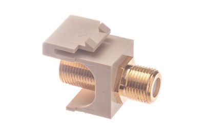 ICC Gold F Type F/F Coupler Keystone - Ivory | ShowMeCables.com