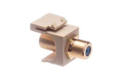 ICC F Type F/F Coupler Gold Keystone - Ivory | ShowMeCables.com