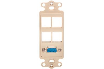 ICC VGA with Keystone Decora Insert - 4 Blank Ports - Ivory ...