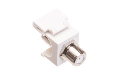 ICC Nickel F Type F/F Coupler Keystone - White | ShowMeCables.com