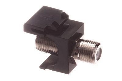 ICC Nickel F Type F/F Coupler Keystone - Black | ShowMeCables.com