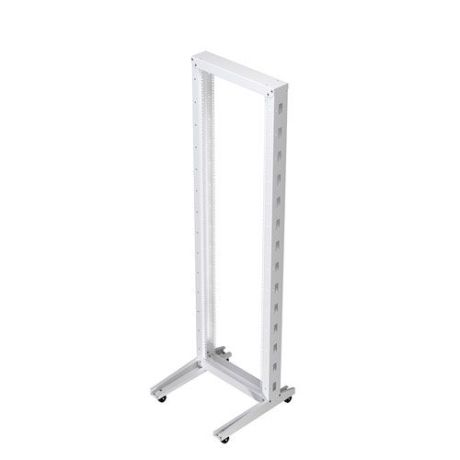 L-com 42U 2-Post Open Frame Rack with Casters RAL9003 -Signal White ...