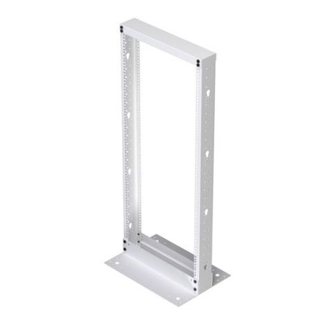 L-com 25U 2-Post Open Frame Rack RAL9003 -Signal White | ShowMeCables.com