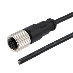 ShowMeCables M12 4 Position A-Code Cable, PVC Jacket, Female/Open, 10 ...