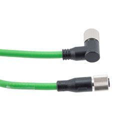 ShowMeCables M12 4 Position D-Coded RA Female/Female Cable, Foil ...