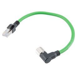 ShowMeCables M12 4 Position D-Coded RA Female/RJ45 Cable, Foil Shielded ...