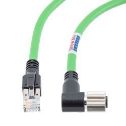 ShowMeCables M12 4 Position D-Coded RA Female/RJ45 Cable, Foil Shielded ...